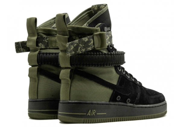 Nike Air Force 1 SF High черные с зеленым купить в Москве